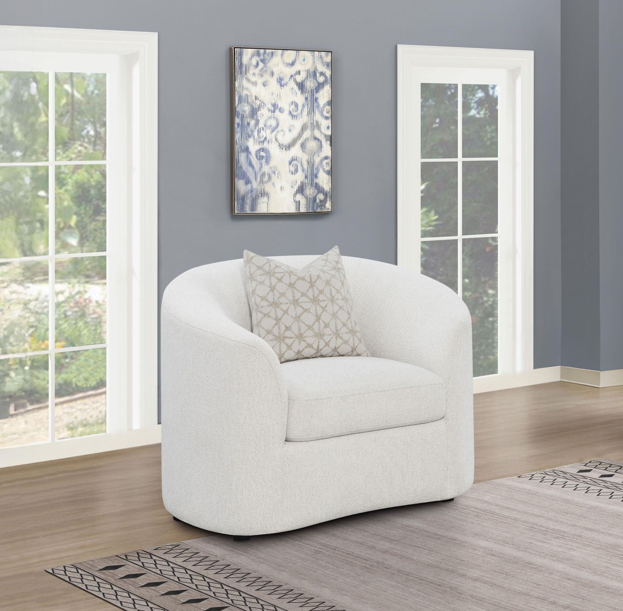 Rainn Boucle Upholstered Sloped Arm Accent Chair Latte – Meri Furniture